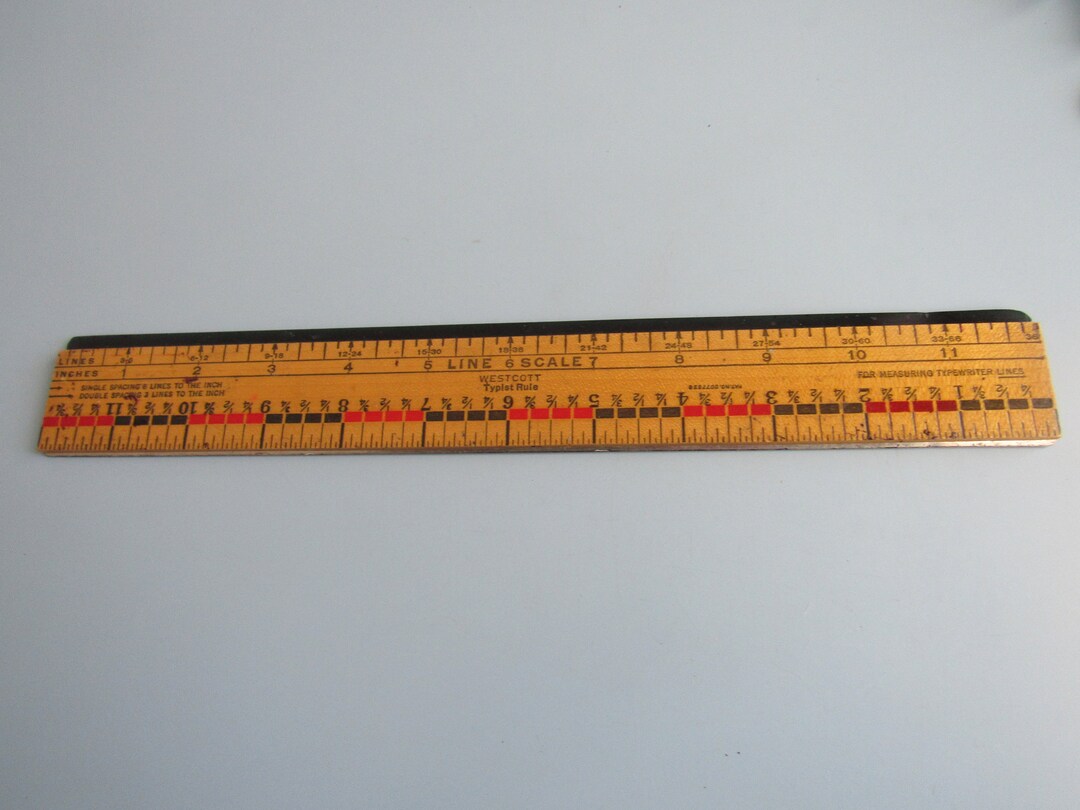 Vintage Westcott Typist Rule Ruler Free Shipping - Etsy