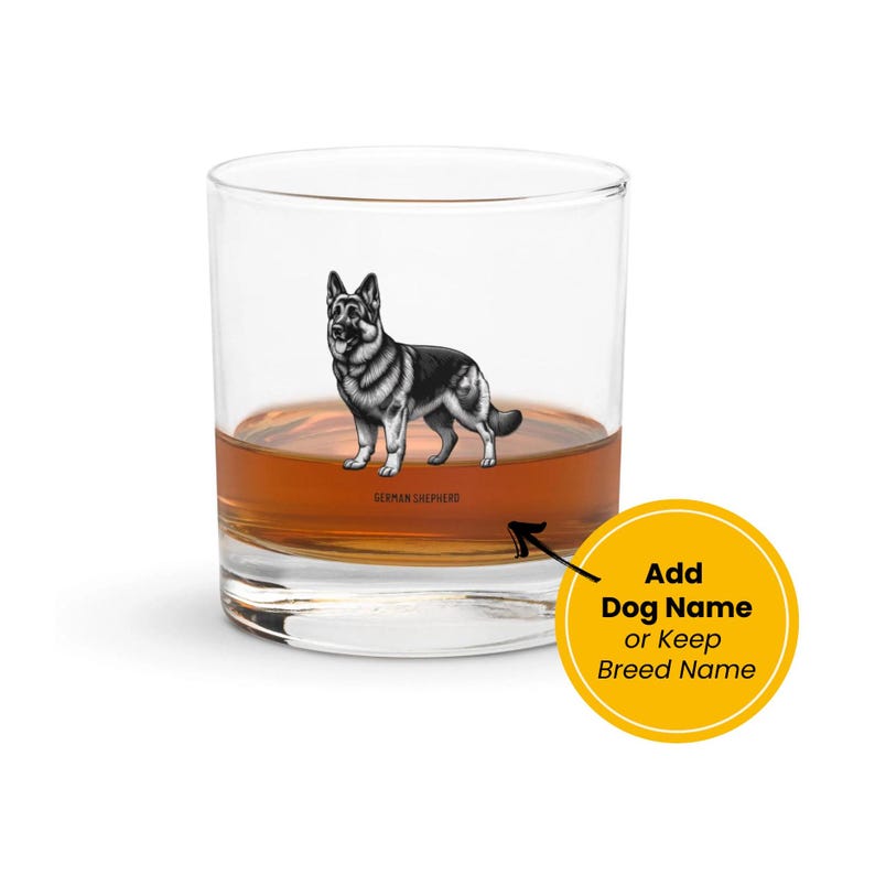 Custom Whiskey Glass Personalized German Shepherd Dog Breed Whiskey ...