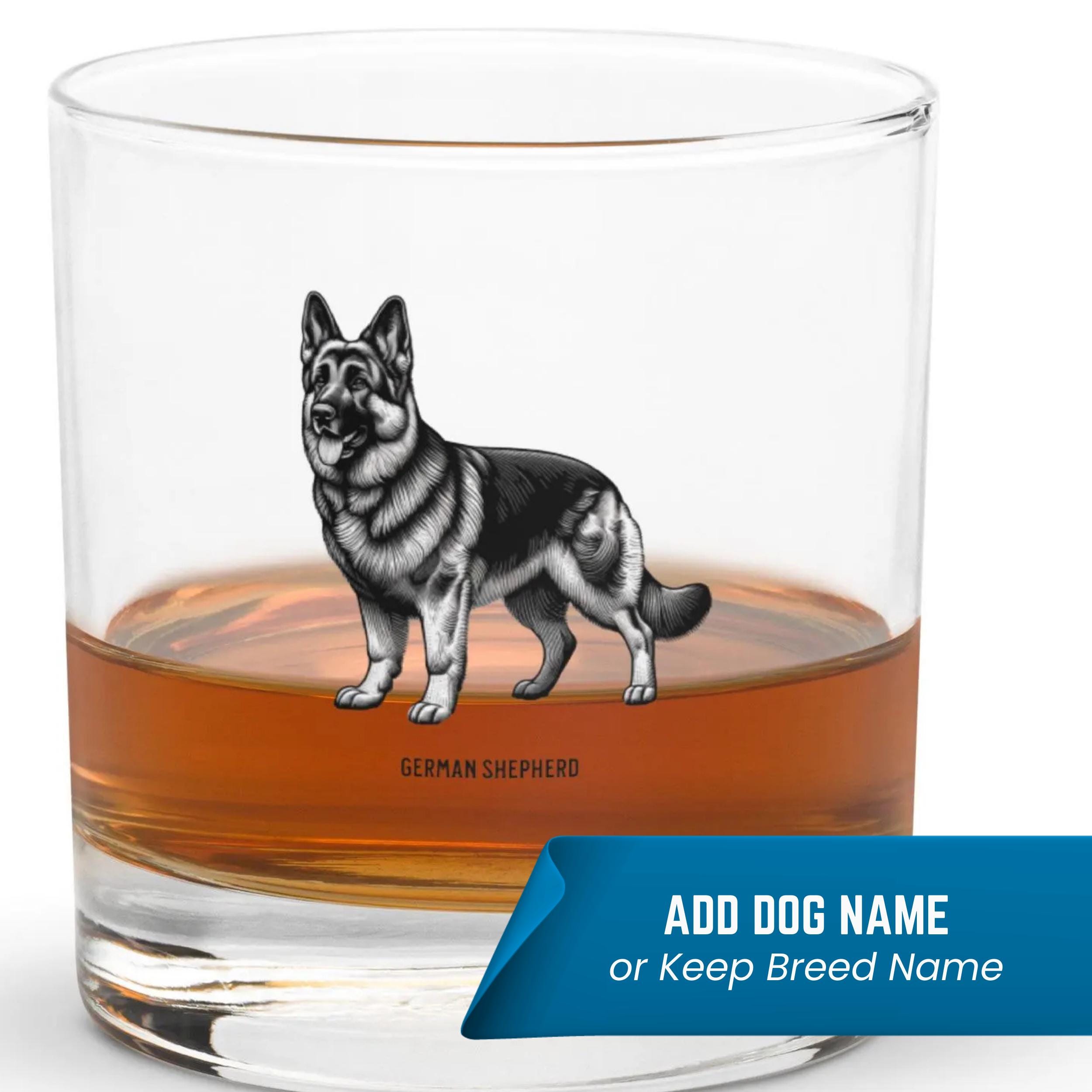 Custom Whiskey Glass Personalized German Shepherd Dog Breed Whiskey ...