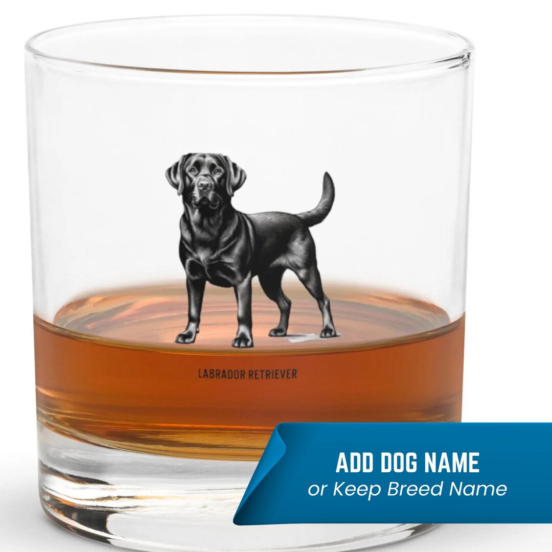 Personalized Black Lab Whiskey Glass: Custom Dog Breed Gift, Labrador ...