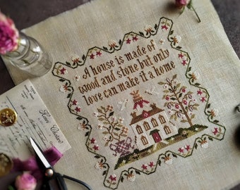 A House Is... Sampler Counted Primitive Cross Stitch Pattern by ...