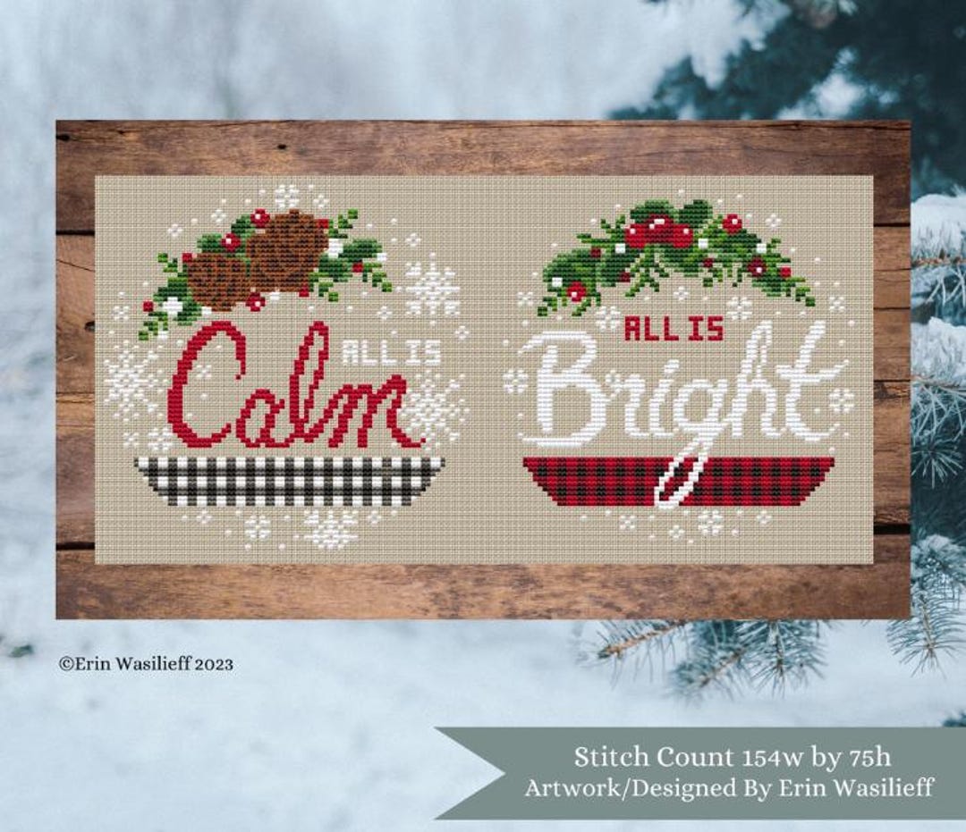 Calm and Bright by Erin Elizabeth, Cross Stitch Pattern - Etsy