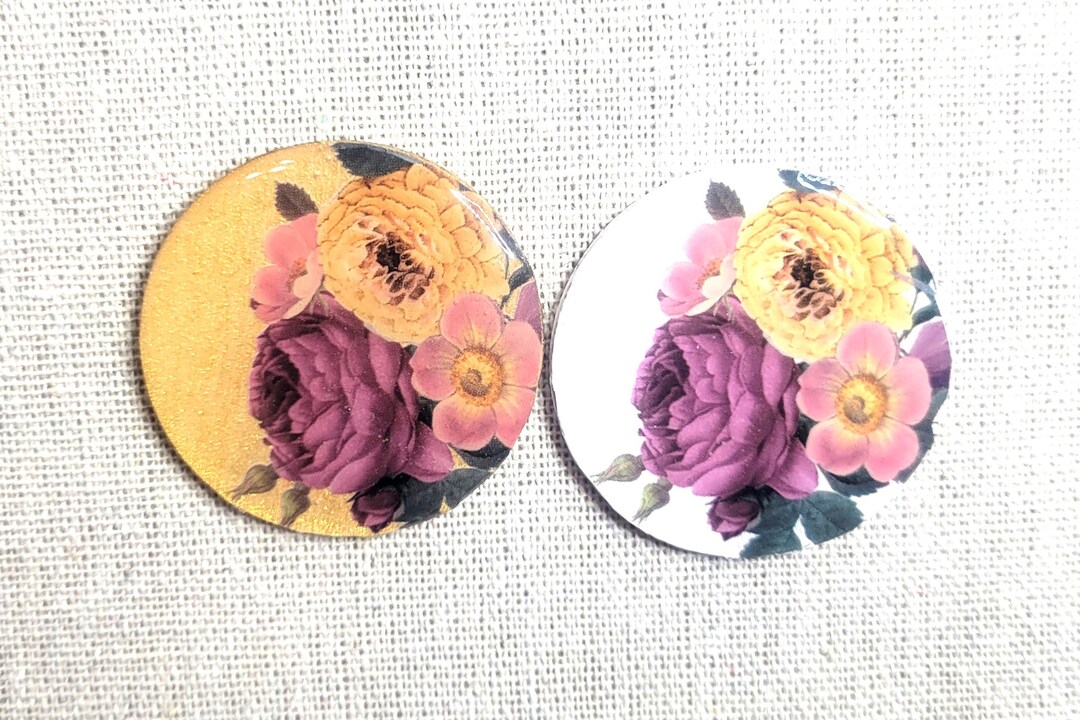 Victorian Flower Needle Minder, Gold or White Background - Etsy