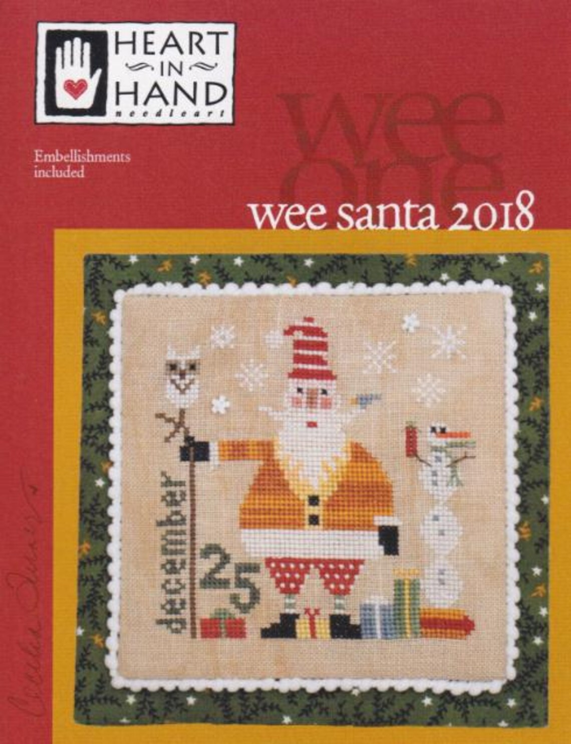 Wee Santa 2018 Cross Stitch Pattern | Heart in Hand Christmas Design - Etsy