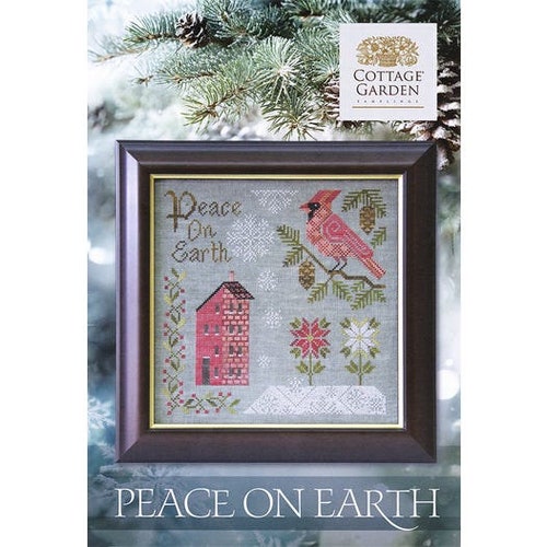 Peace on Earth cross stitch pattern Cardinal cross stitch by Cottage ...