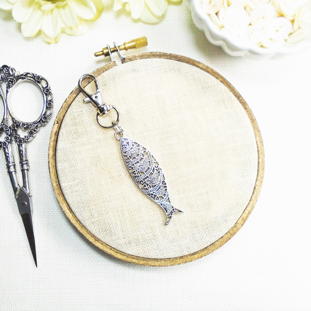 Silver Fish Zipper Pull or Scissor Fob - Etsy