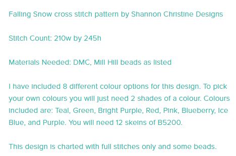 Shannon Christine Falling Snow, Cross Stitch Pattern - Etsy