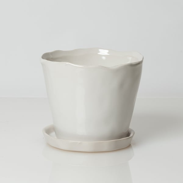 Ceramic White Planter Saucer - Etsy