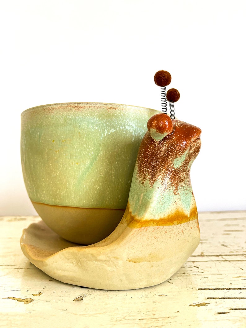Snail Pot, Snail Planter, Garden Snail Pot, Large Pot Fits 4 Inch, 6 ...