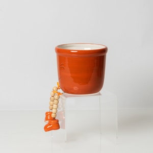 Winking Face Pot ~ Orange Sitter Pot With Dangling Legs ~ A Super Cute ...