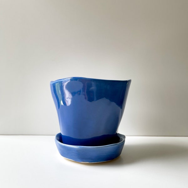 Cobalt Blue Garden Pot - Etsy