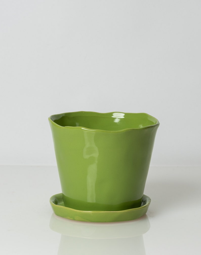 Large Green Pot Green Planter 4 Inch Pot 4 Inch Planter - Etsy