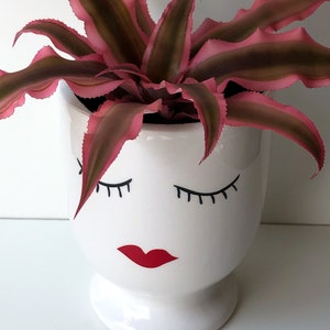 Lady Head Pot, Lady Head Planter, Face Pot, Face Planter, Small Pot ...