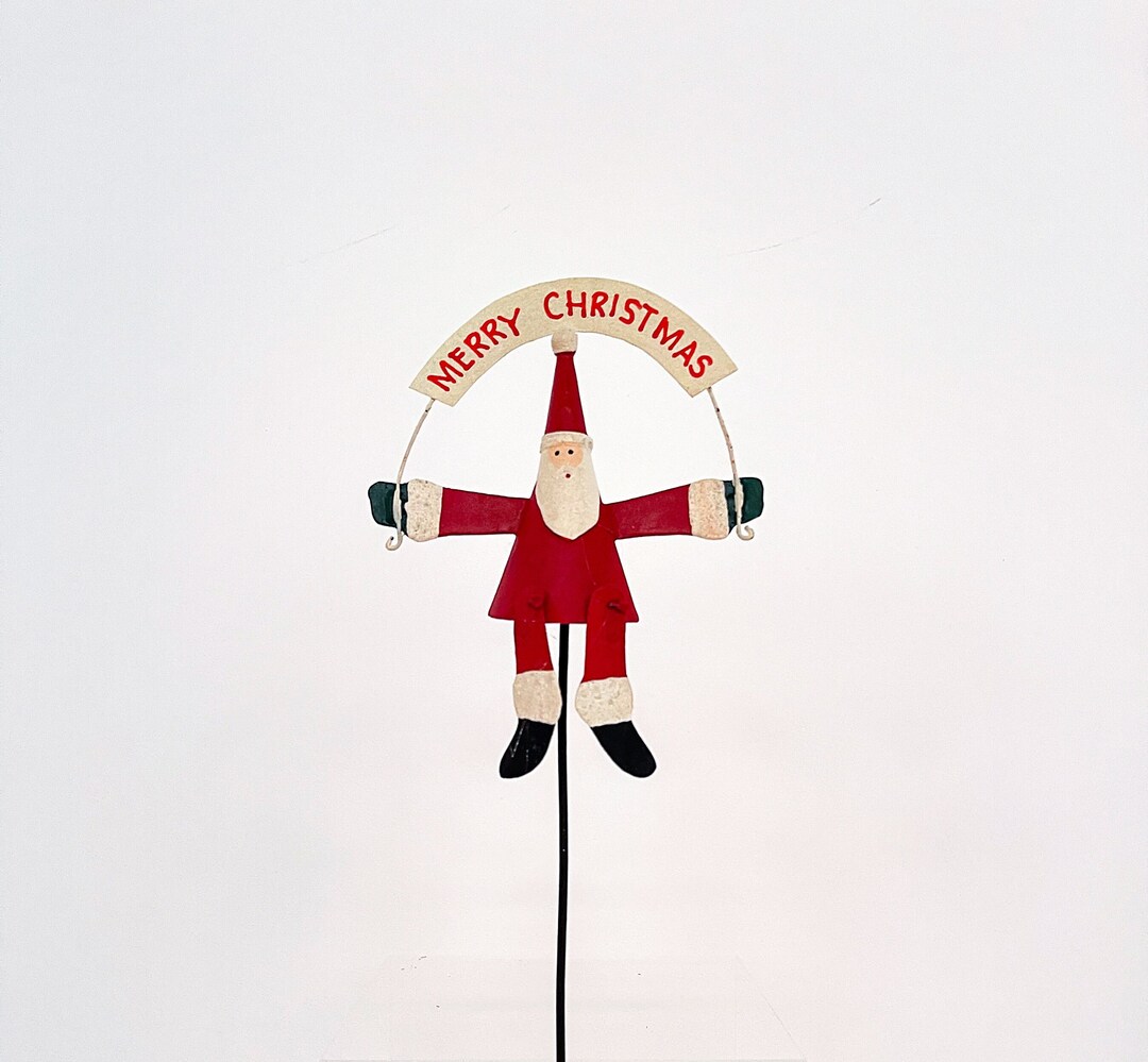 Santa Claus Pick With Swinging Feet, Christmas Pick, Holiday Pick ...