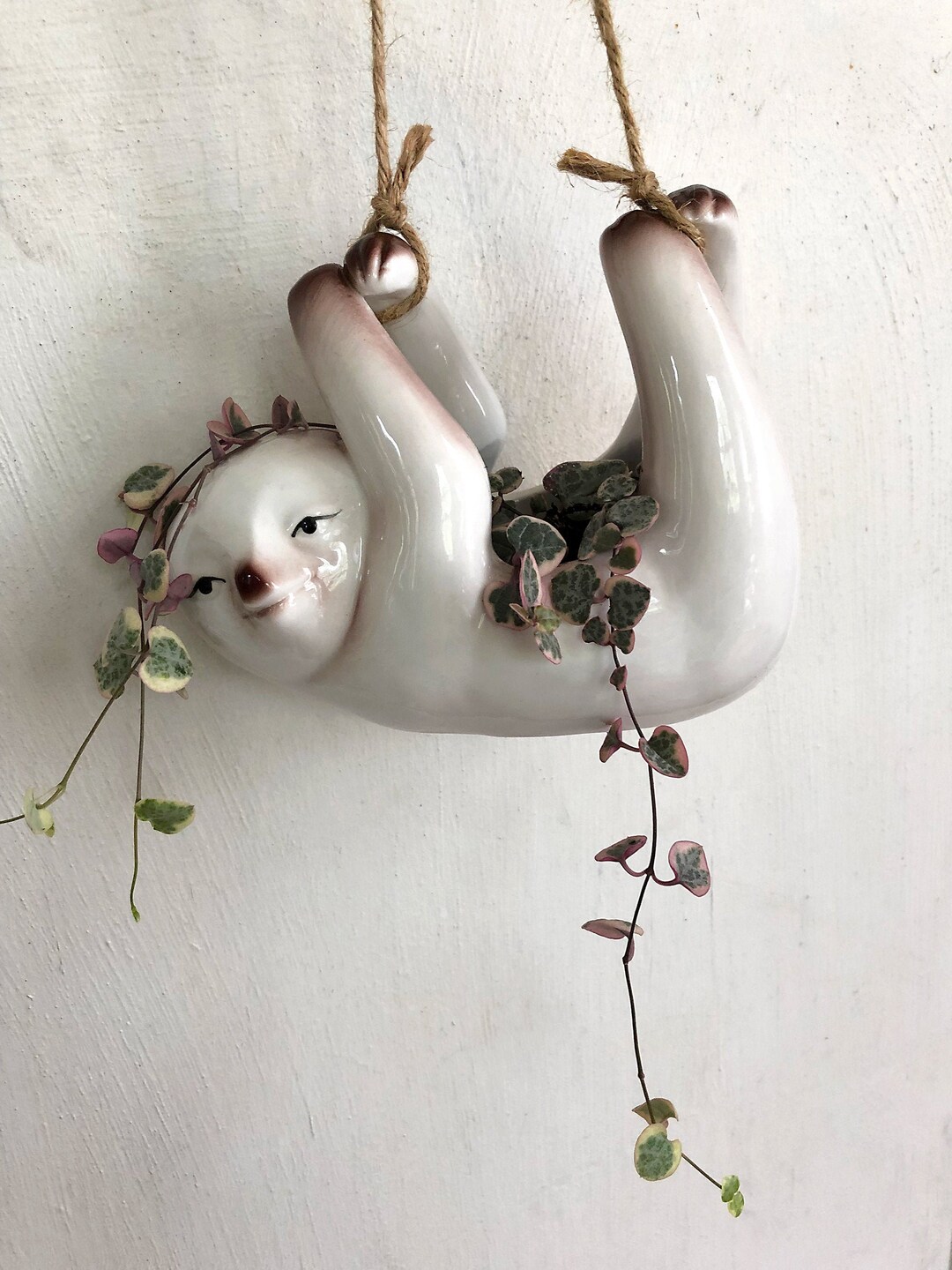 Hanging Sloth Planter, Succulent Planter, Sloth Pot, Sloth, Hanging ...