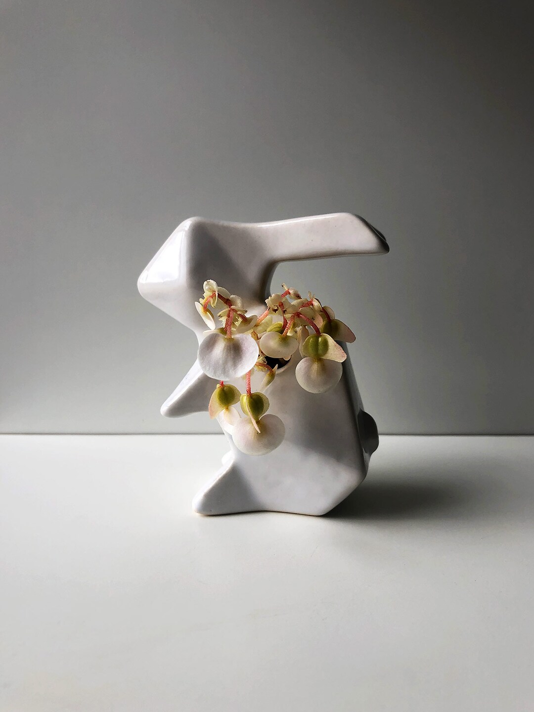 Rabbit Vase, Origami, Rabbit, Geometric Vase, Modern Vase, Bud Vase ...