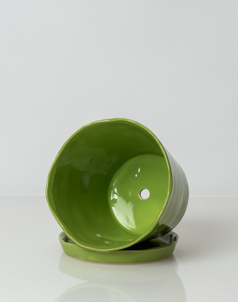 Large Green Pot Green Planter 4 Inch Pot 4 Inch Planter - Etsy