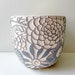 Small Gray Pot With Floral Design, 4" Planter, 3D Pot, Pot With Raised ...