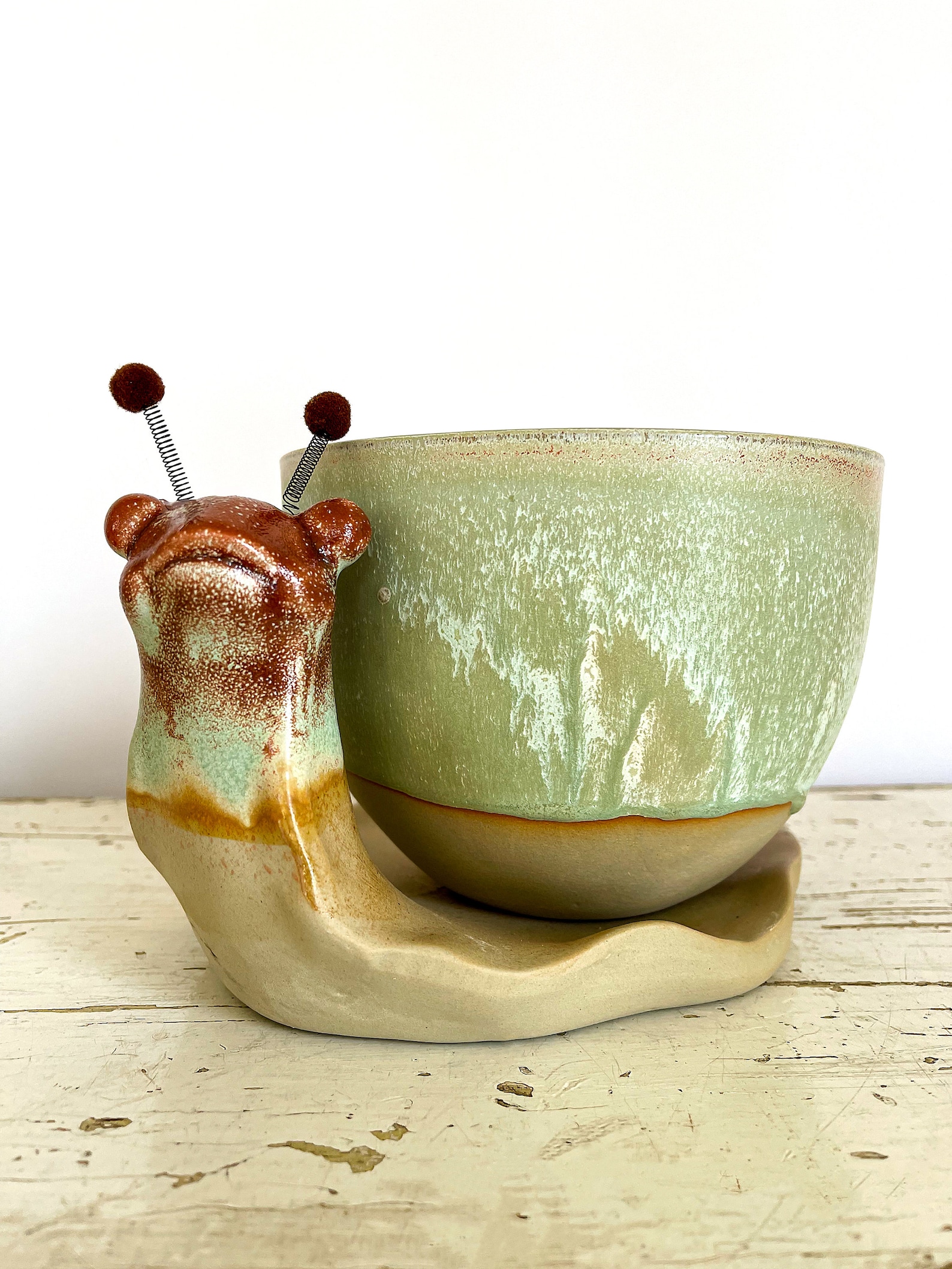 Snail Pot, Snail Planter, Garden Snail Pot, Large Pot Fits 4 Inch, 6 ...