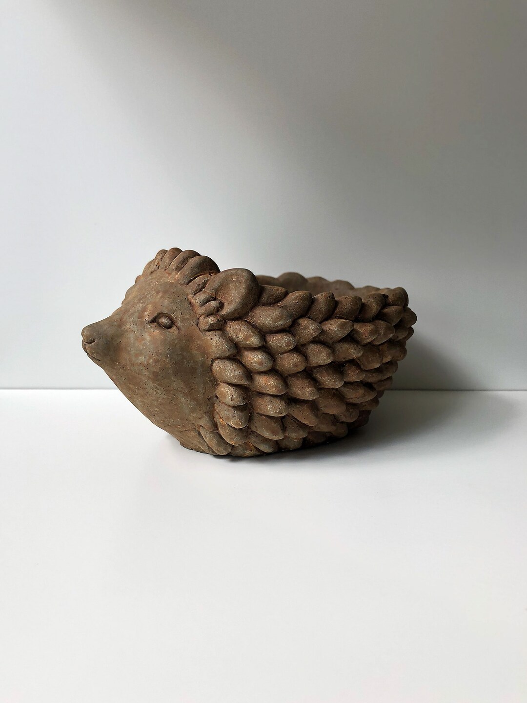 Nubby Brown Hedgehog Planter, Hedgehog Pot, Cute Planter, Animal ...