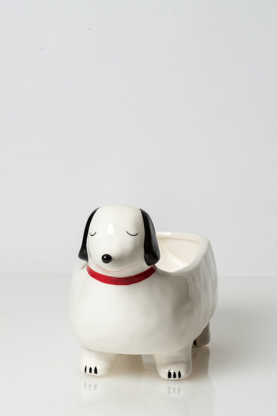 Long White Dog Pot, Dachshund Pot, Hotdog Planter, Weiner Dog ...