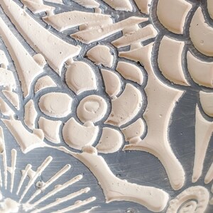 Large Gray Pot With Floral Design, Embossed Pot, 5 Pot, Flower Pot, 3D ...