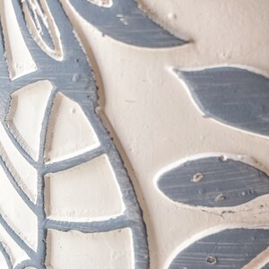 Large Gray Pot With Floral Design, Embossed Pot, 5 Pot, Flower Pot, 3D ...