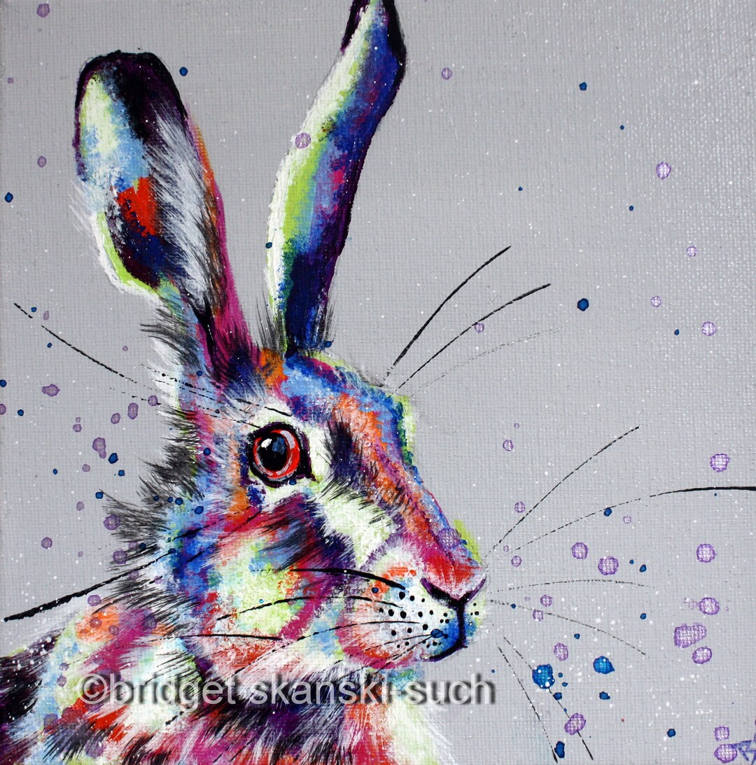 Colourful Hare Print, Vibrant Contemporary Limited Edition Print ...