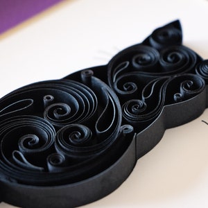 Handcrafted Quilled Scrollwork Black Cat Original Design Unique Paper ...