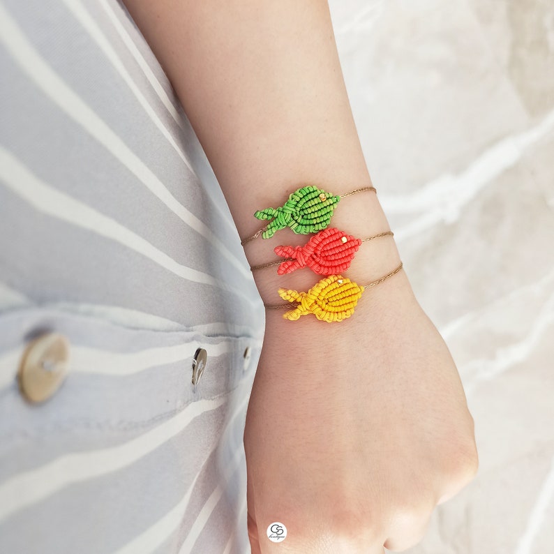 Macrame Fish Bracelet Summer Jewelry Summer Colors Macrame - Etsy
