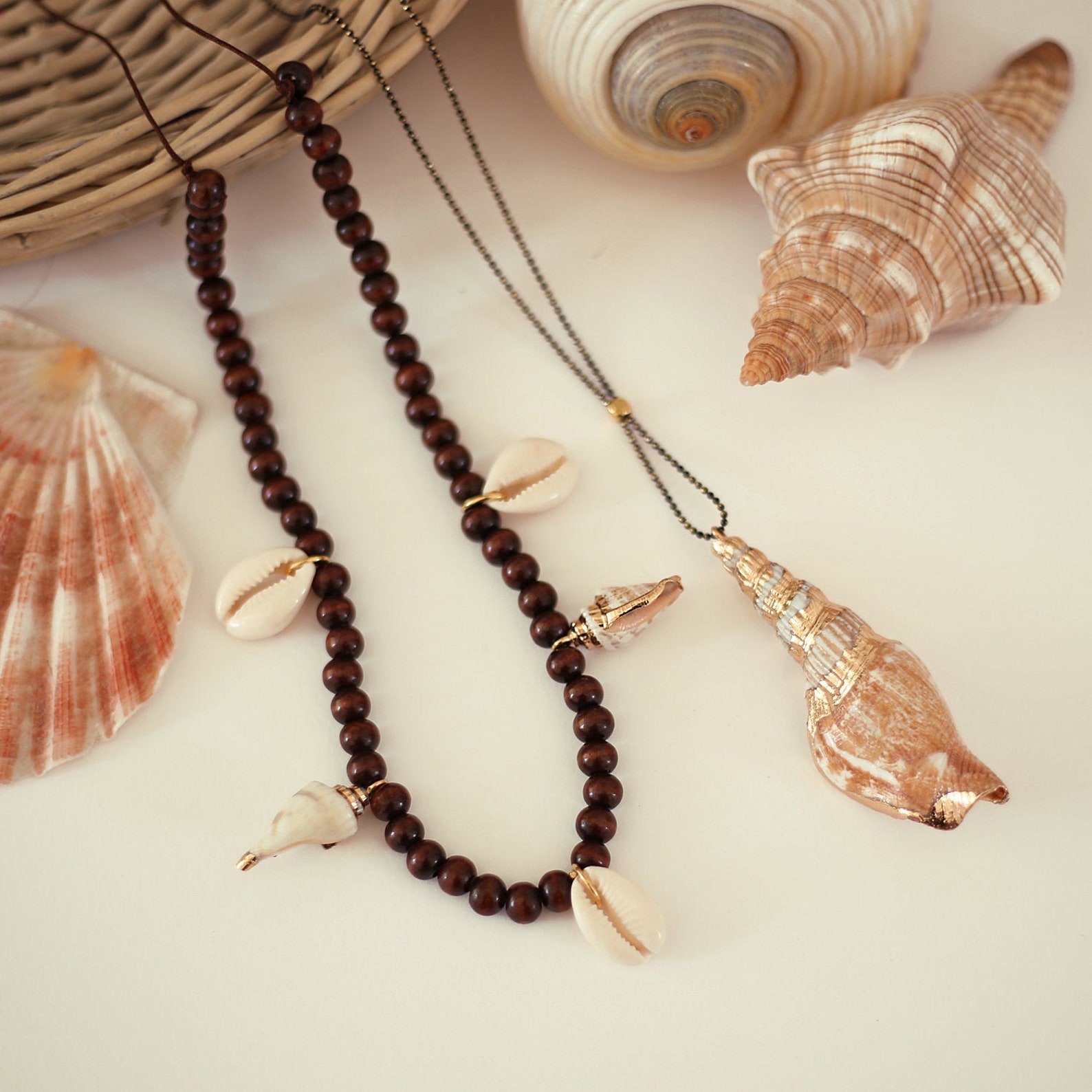 Cowrie Shells Greek Jewelry Shell Necklace Summer Necklace - Etsy