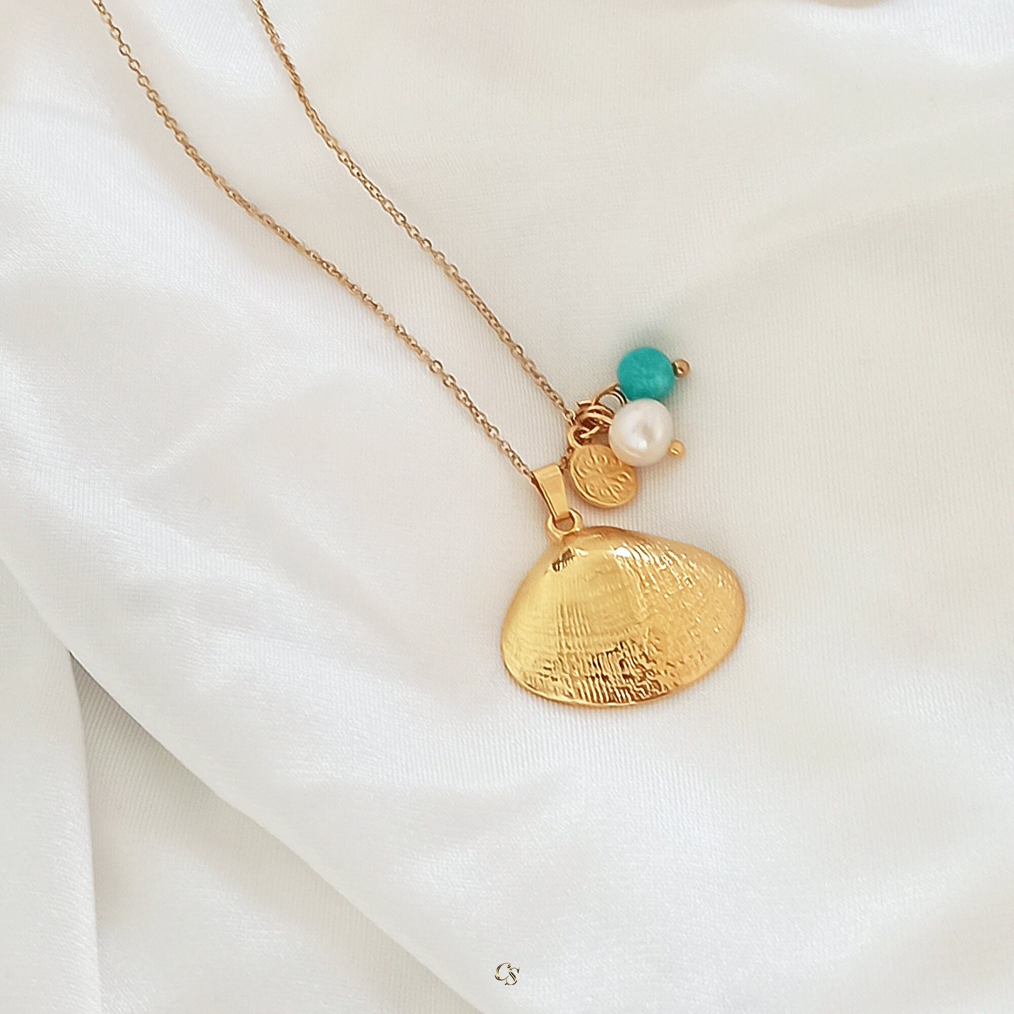 Collar de concha de oro joyas de verano collar con concha | Etsy