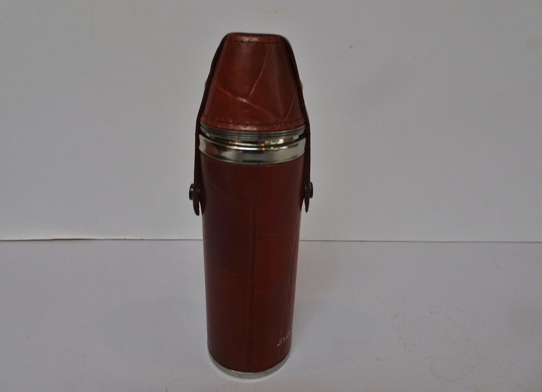 Mid 20th Century Travelling 'shooting' Flask Set. Real Leather and ...