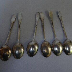 Set of 6 Silver Spoons With Enamel Handle Ends. Birmingham 1934. Cased ...