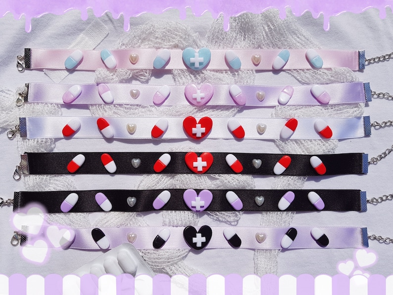 Kawaii Hospital Chokers / Menhera / Hospital / Medicore - Etsy