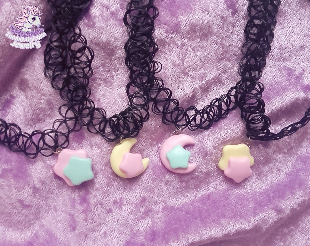 Dreamy Space Tattoo Chokers / Moon / Star / Fairy Kei / Pop Kei - Etsy