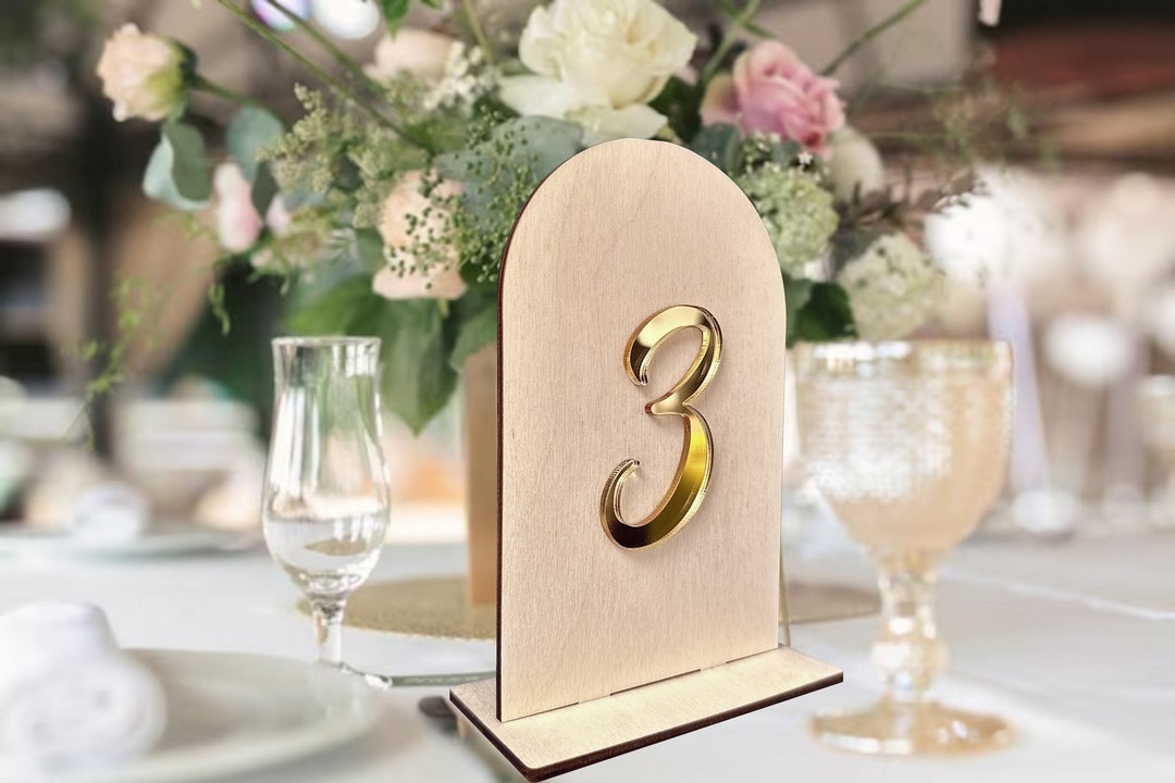 Wooden Table Numbers Custom Table Numbers Gold Table Numbers - Etsy