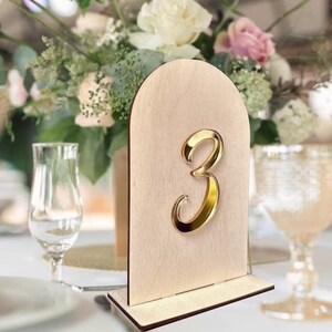 Wooden Table Numbers, Custom Table Numbers, Gold Table Numbers Sign ...
