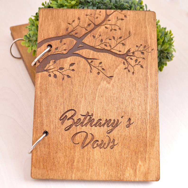 Rustic Wedding Vow Books Wood Vow Books His and Her Vows - Etsy