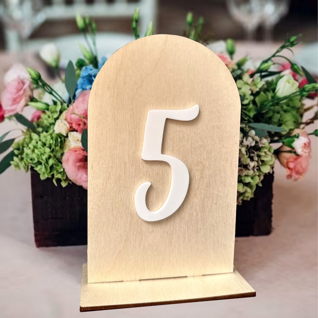 Wooden Table Numbers, Custom Table Numbers, Gold Table Numbers Sign ...