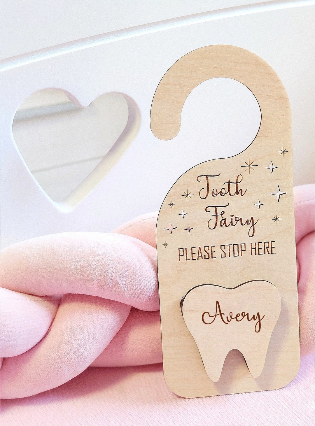 Personalized Tooth Fairy Door Hanger for Girl, Custom Tooth Fairy ...