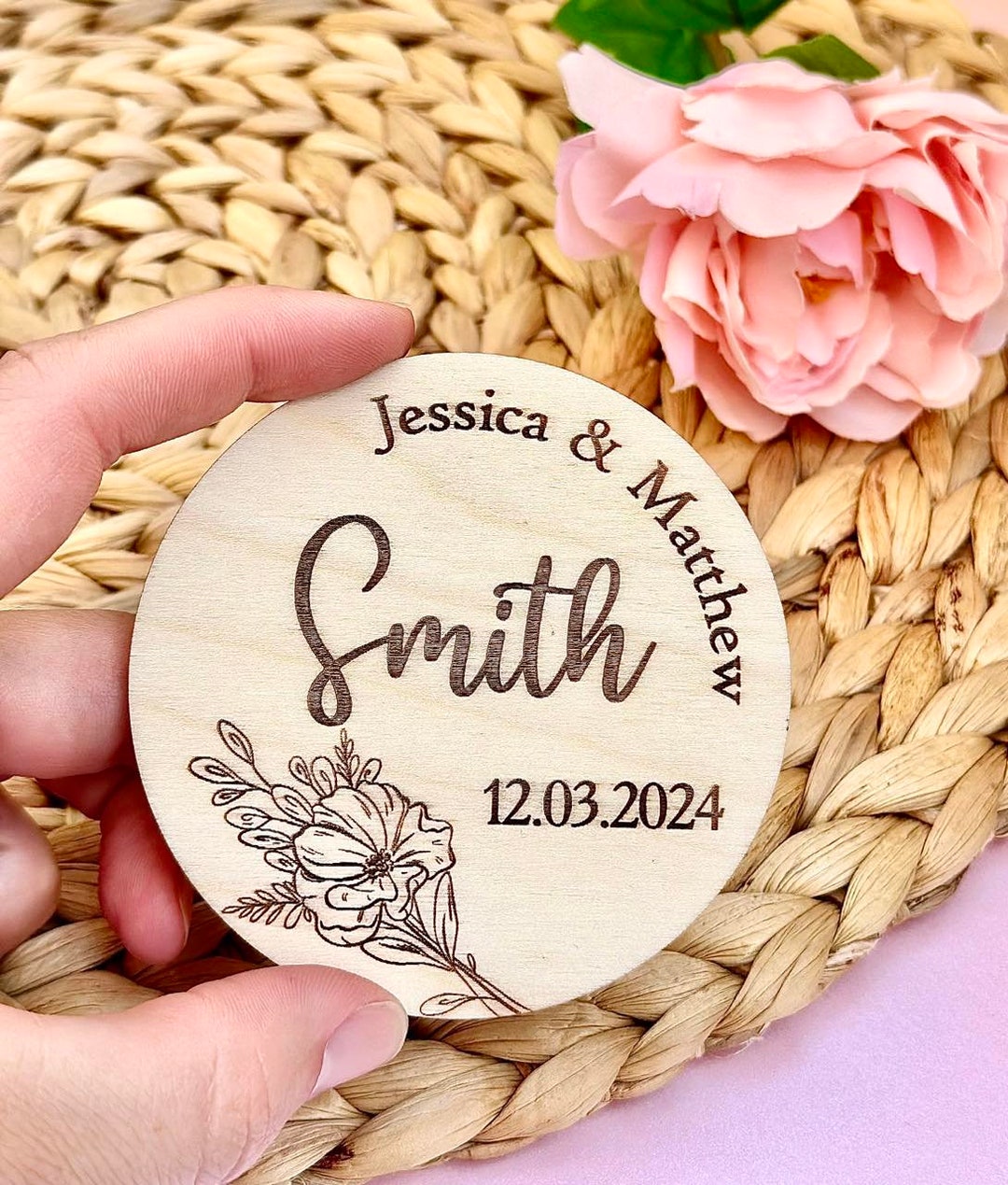 Personalized Wedding Coasters, Custom Wooden Coaster, Personalized ...