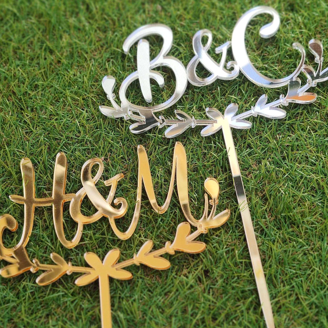 Gold Wedding Cake Topper Initials Custom Cake Topper Wedding - Etsy