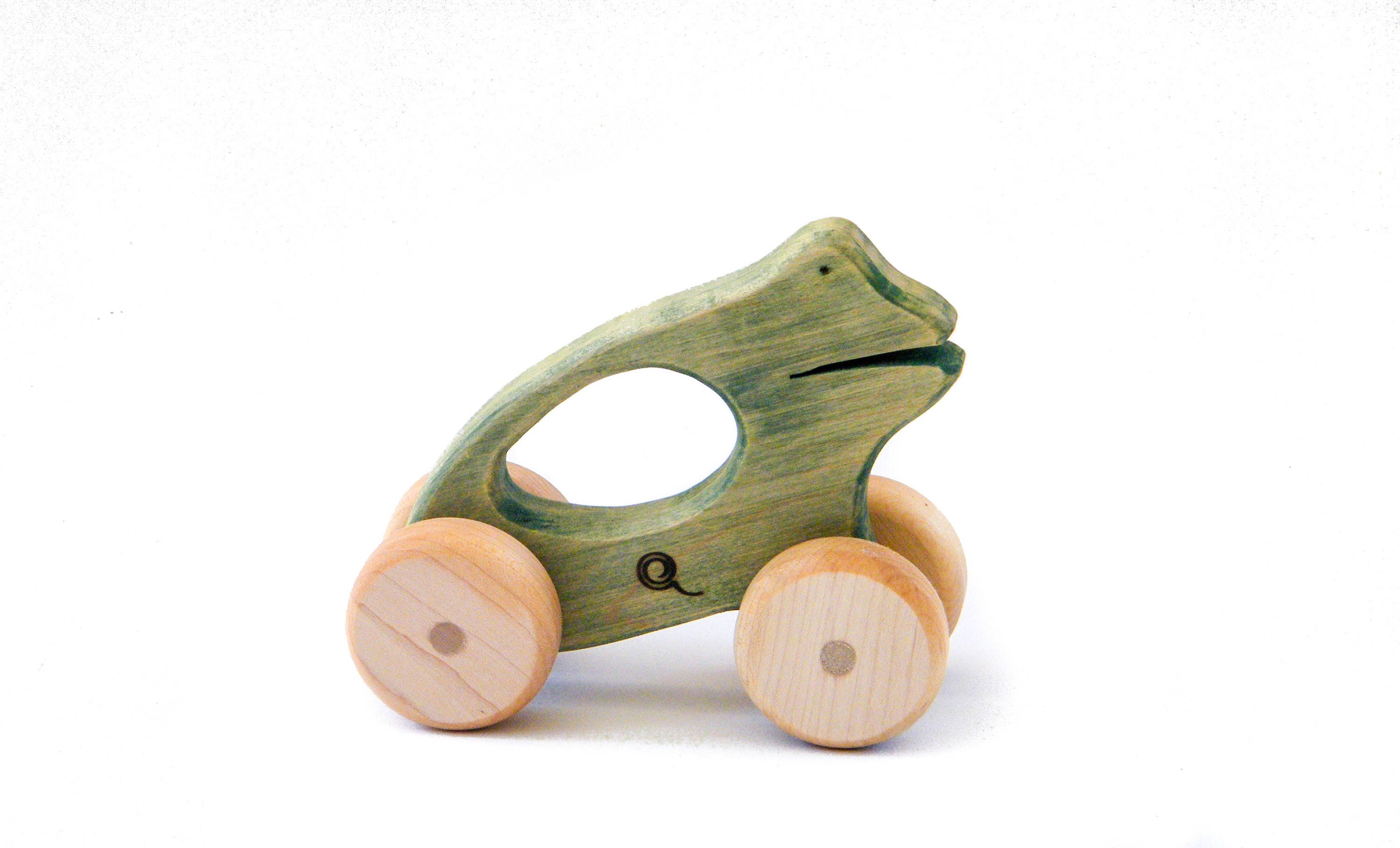 Wooden Push Frog - Etsy