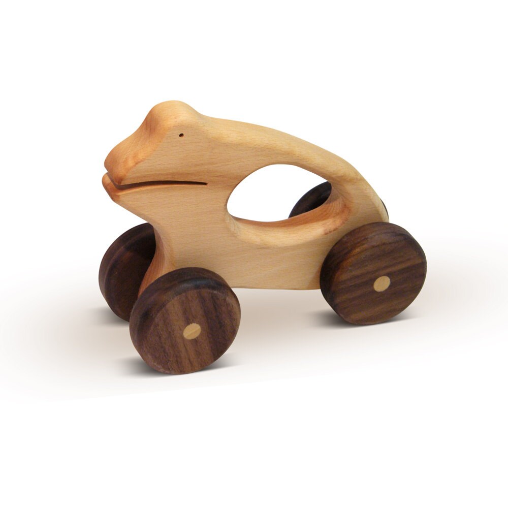 Wooden Push Frog - Etsy