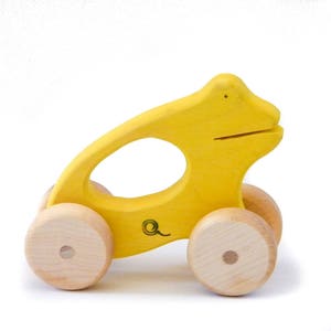 Wooden Push Frog - Etsy