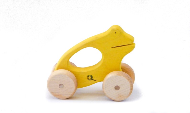 Wooden Push Frog - Etsy