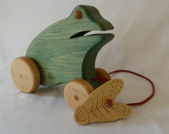 Big Toy Wooden Frog, Pull Along Toy, Kids Gift, Baby Gift, Christmas ...