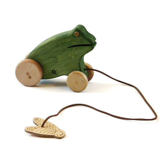 Wooden pull frog | Etsy