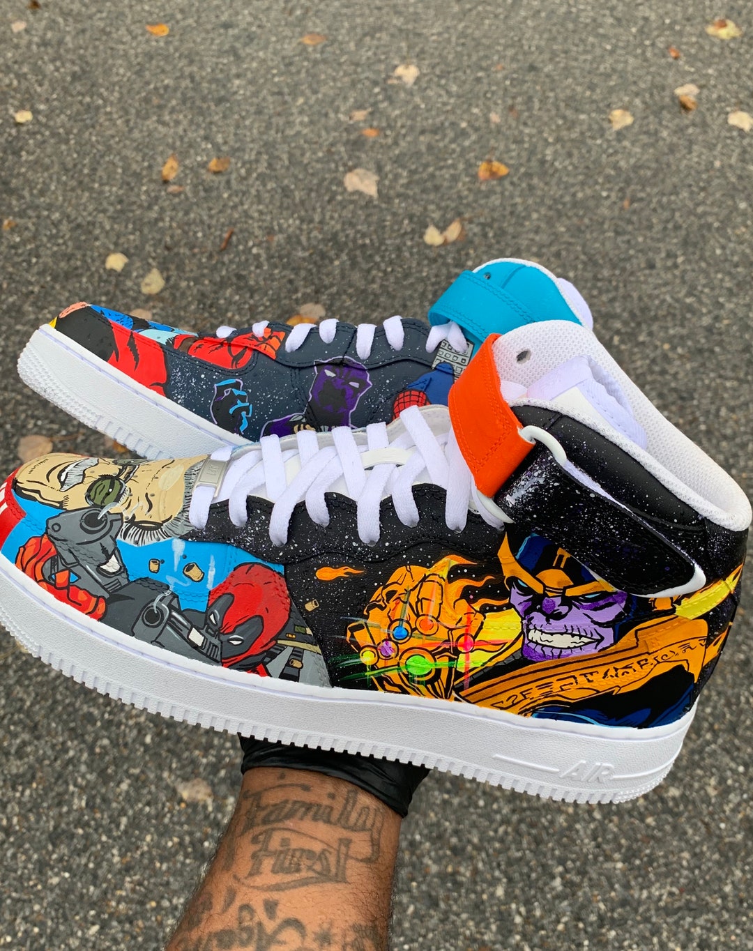 Custom Hand Painted Fully Covered Nike Air Force One Mid Top - Etsy